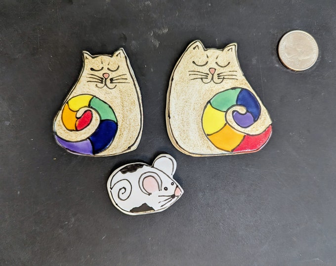 Handmade Ceramic Mosaic Cat Tiles, Decorative Tile, Back Splash Tile ...