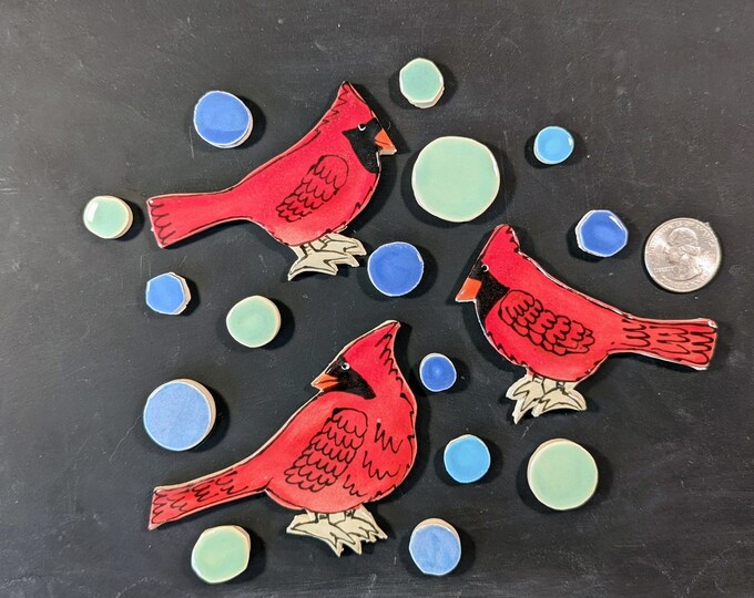 Mosaic Tile, Wild Red Cardinal Bird Mosaic Tiles - Etsy
