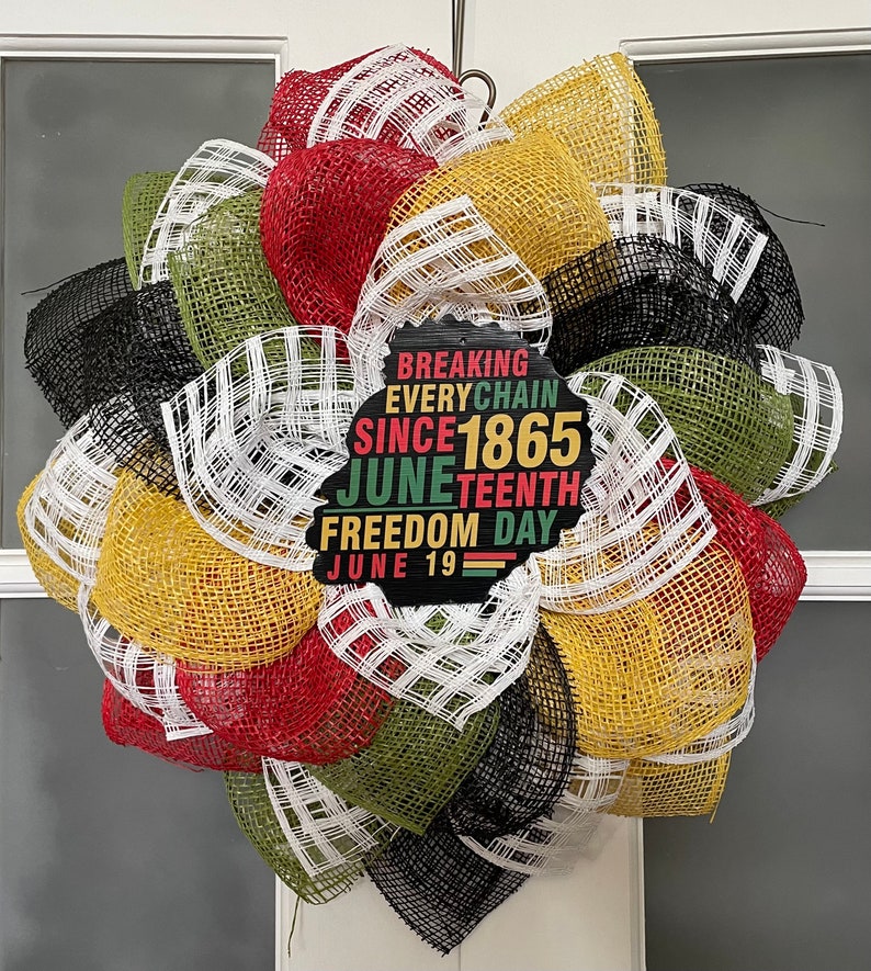 Juneteenth Flower Wreath, Decor, Wall Flower - Etsy