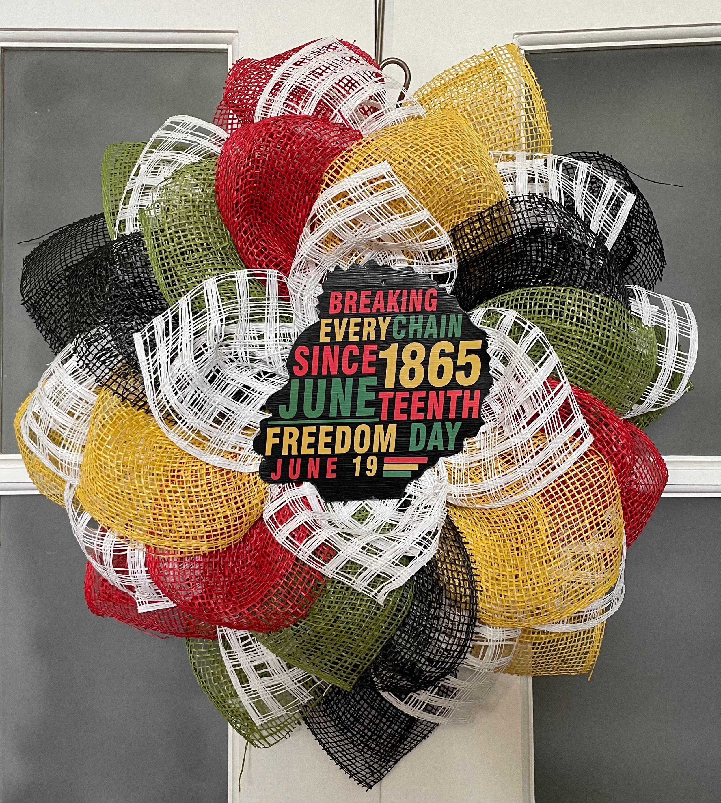 Juneteenth Flower Wreath, Decor, Wall Flower - Etsy