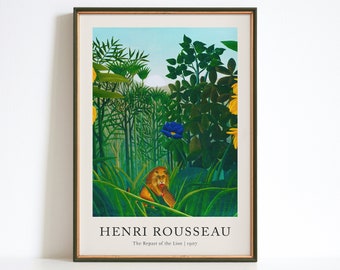 Rousseau's Jungle Oasis: Vibrant Day Scene With Whimsical Lioness and ...