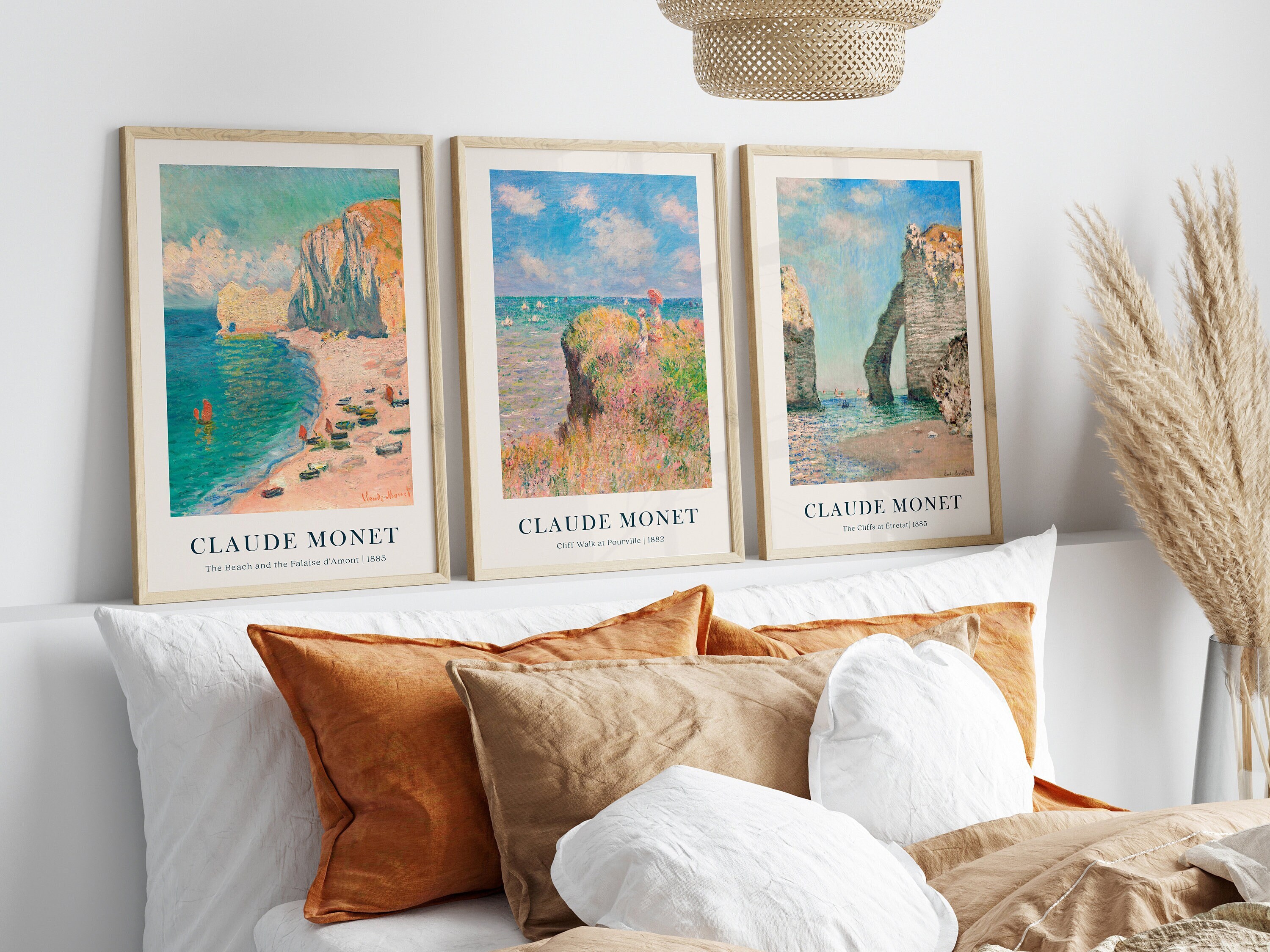 Claude Monet Set of 3 Beach Posters Vintage Wall Art French - Etsy UK