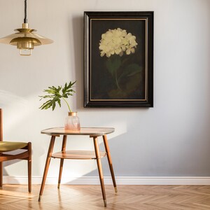 Moody Botanical Painting Print, White Hydrangea Poster, Flower Home ...