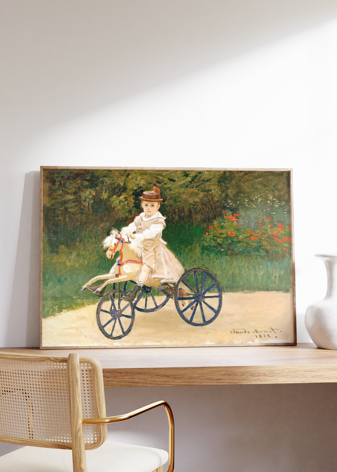 Jean Monet on His Hobby Horse Print, Claude Monet Oil Painting Wall Art ...