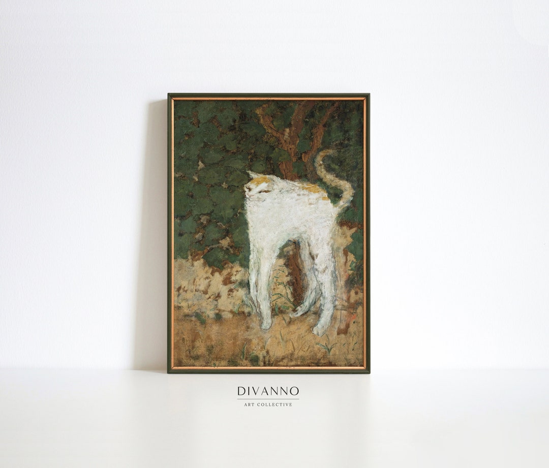 Vintage White Cat Print, Pierre Bonnard Poster, Funny Cat Painting ...