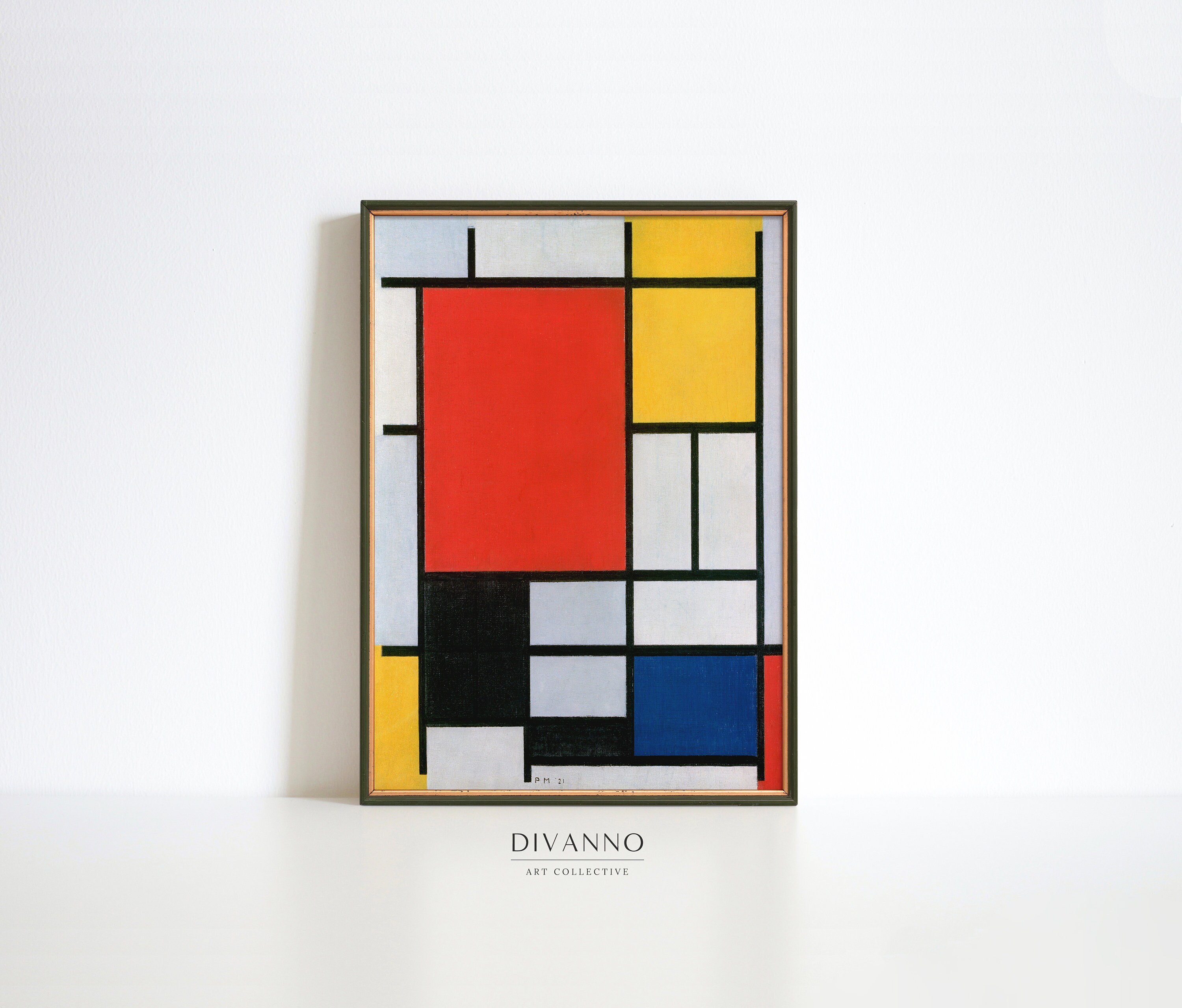 Mondrian Abstract Painting Art Print, Geometric Bauhaus Poster ...