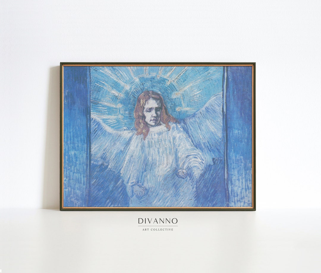 Van Gogh Angel Print, Angel Wings Painting, Divine Figure Oil Painting ...