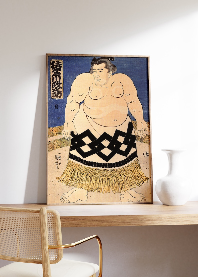 Japanese Sumo Wrestler Print, Vintage Utagawa Kuniyoshi Poster, Sumo ...