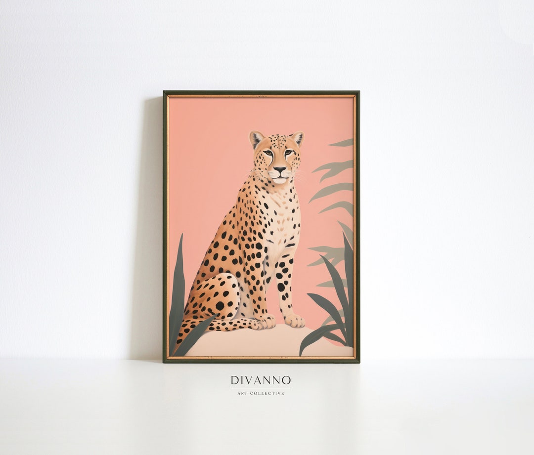 Wild Cat Wall Art, Tropical Leopard Print, Jungle Animal Canvas ...
