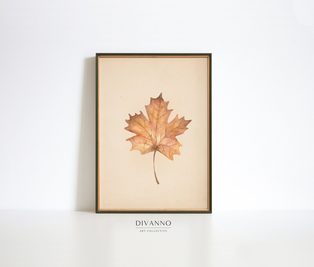 Maple Leaf Print, Printable Fall Decor, Warm Tones Poster, Botanical ...