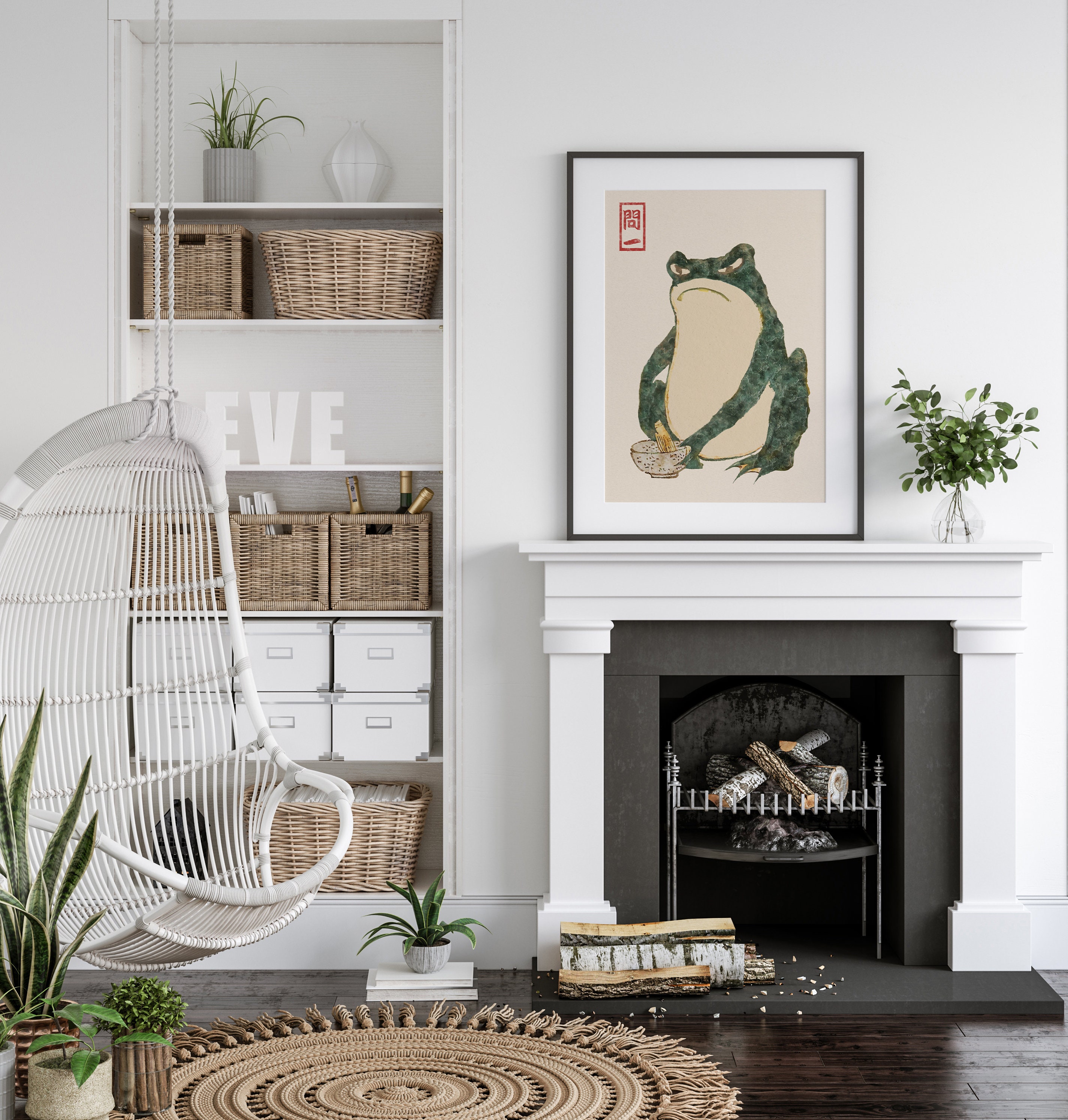 Japanese Frog Print Vintage Wall Art Japanese Frog Poster - Etsy