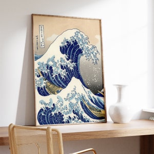 Japanese Prints Set of 3, Woodblock Art, Minimal Wall Decor, Kanagawa ...