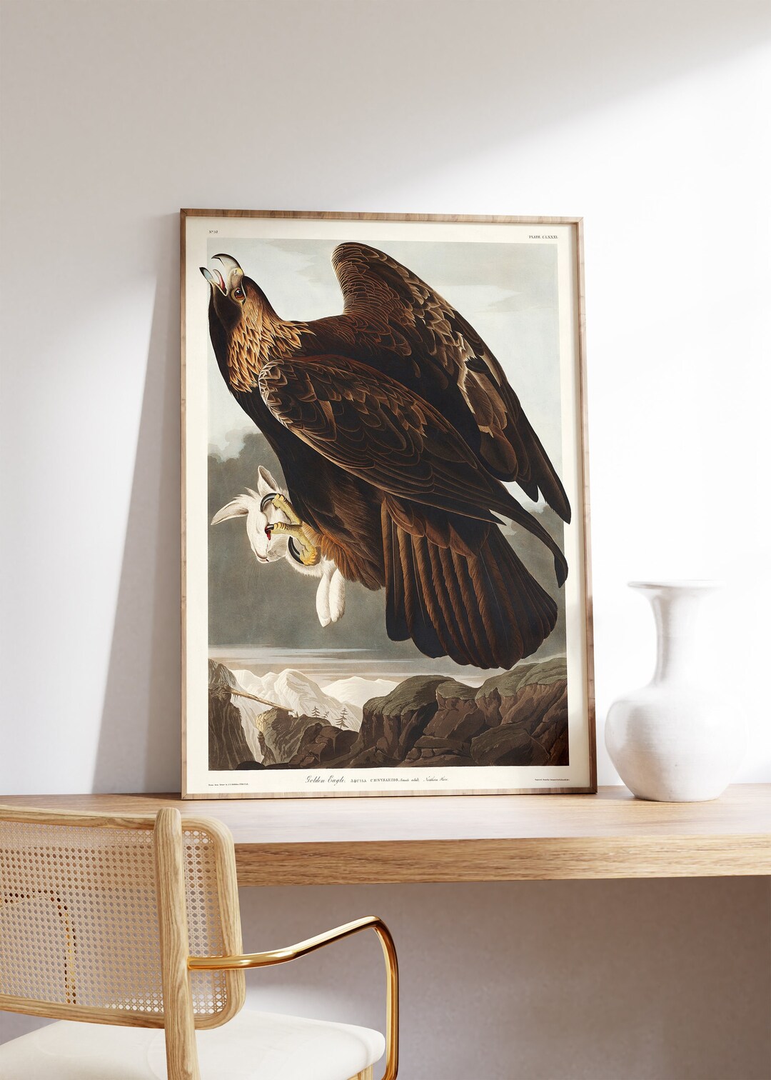 Golden Eagle Print, Vintage Poster, James Audobon Illustration, Wall Art, Wildlife Art, Giclee ...