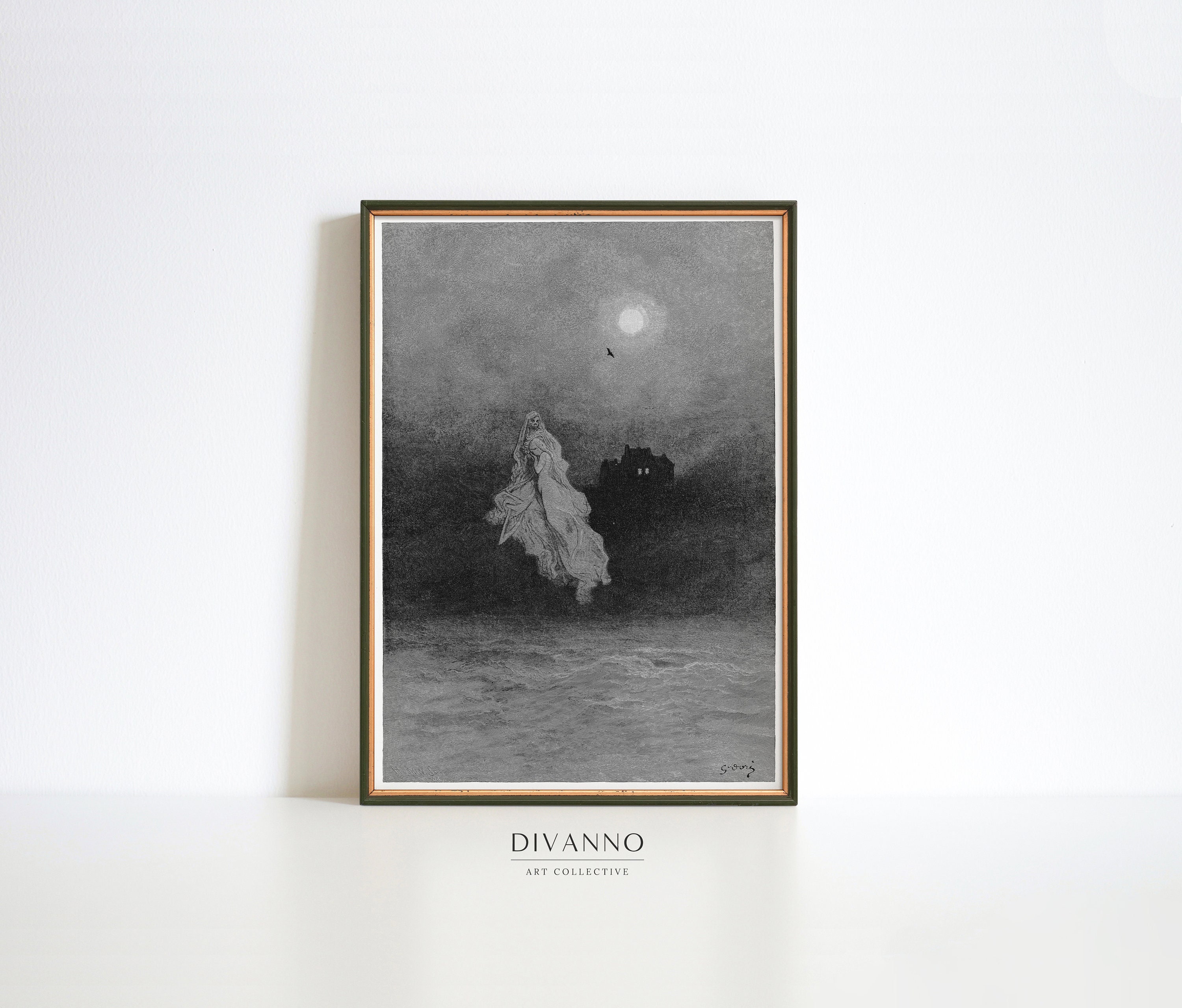 Gustave Dore Night’s Plutonian Shore Print, Edgar Allan Poe Poem Wall ...