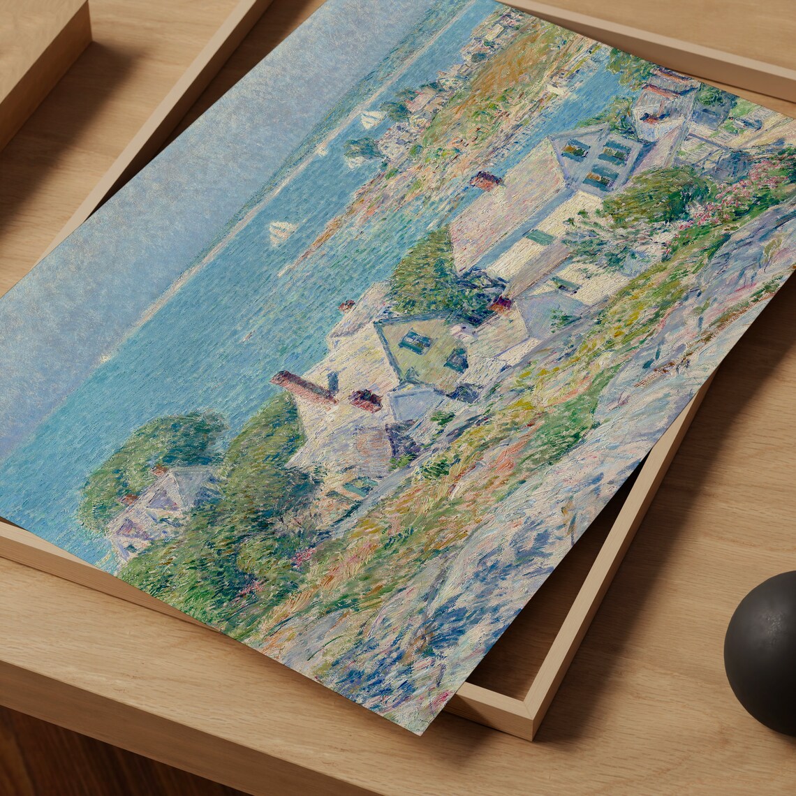Cottage by the Sea Print, Vintage England Countryside Painting Wall Art ...