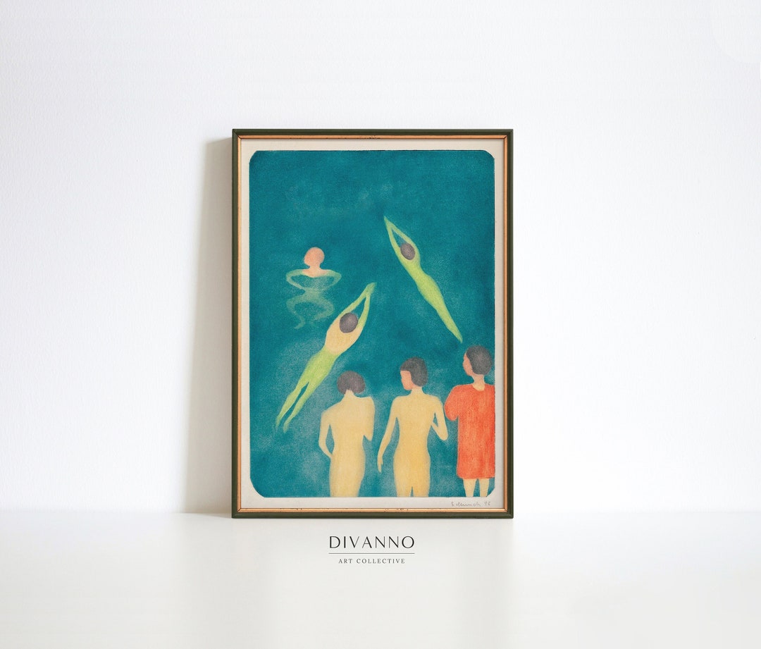Edvard Munch Boys Bathing Poster, Kids Playing at the Beach, Norwegian ...