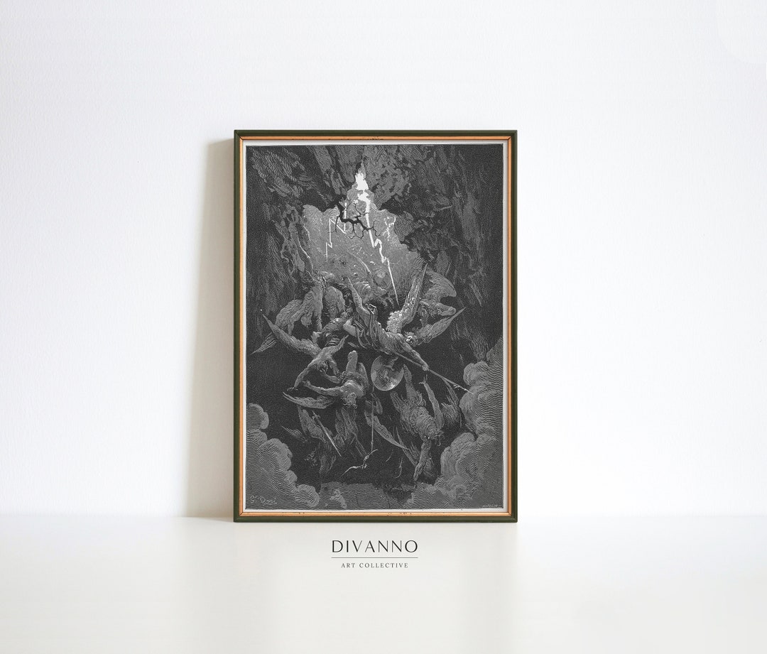 Dore Inferno Print, Mouth of Hell Poster, Rebel Angels Gothic Poster ...