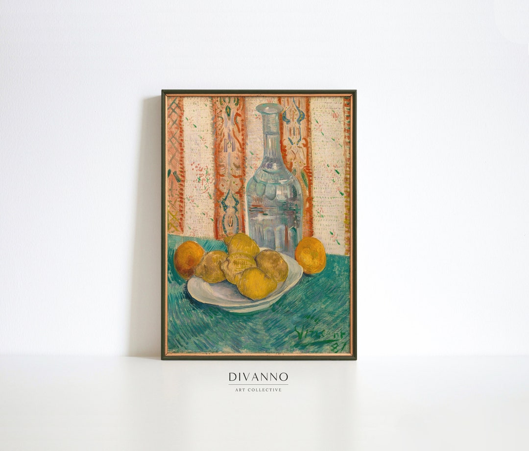 Vincent Van Gogh Kitchen Wall Decor, Carafe and Dish With Citrus Fruit ...