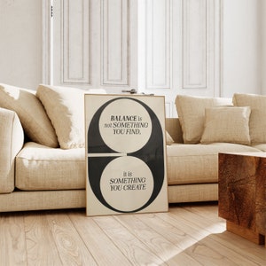 Balance Quote Poster, Self-care Print, Minimal Mindful Wall Art, Work ...