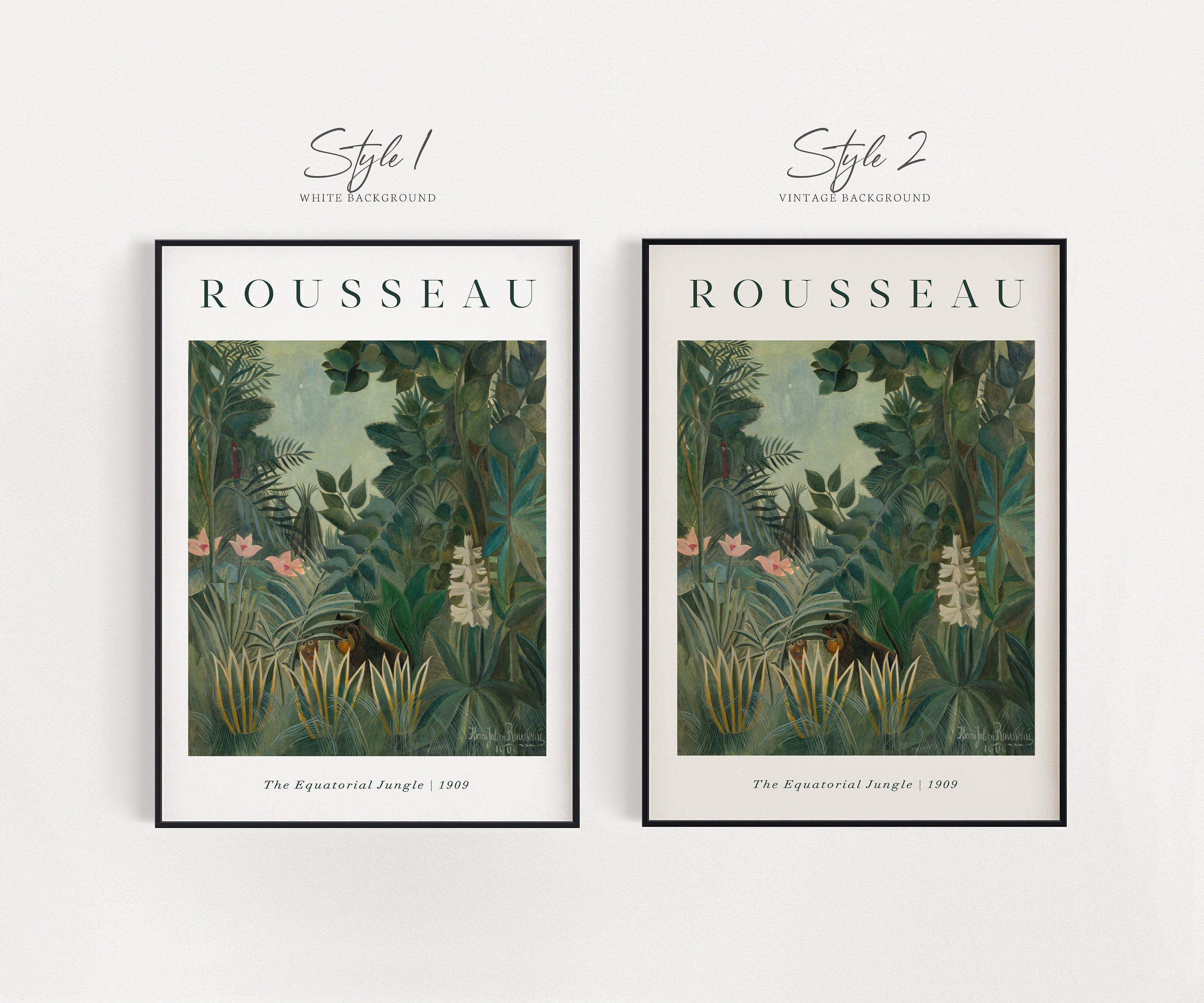 Henri Rousseau Set of 3 Jungle Prints, Botanical Exhibition Posters ...