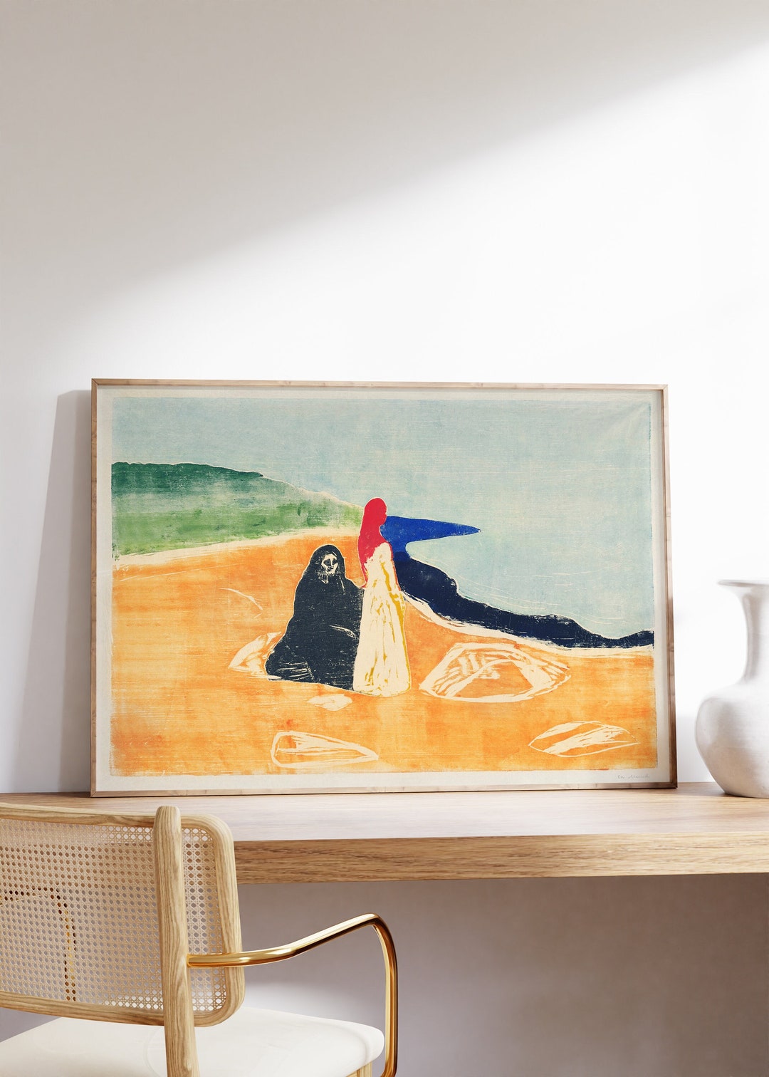 Edvard Munch Print, Two Women on the Shore Wall Art, Vintage Sea ...