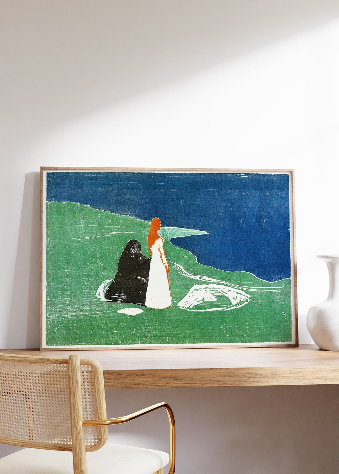 Edvard Munch Print, Vintage Sea Painting, Two Women on the Shore Wall ...