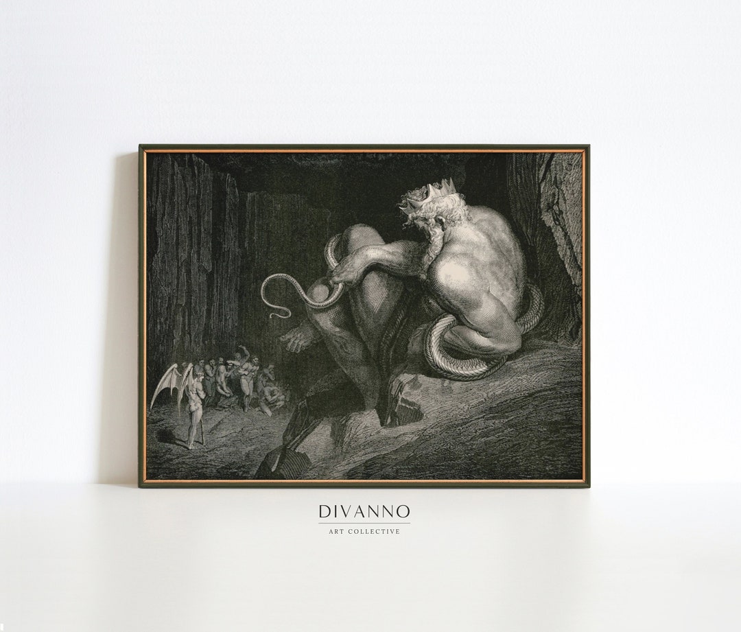 Antique King Minos in Hell Print, Dore Inferno Poster, Halloween Home ...