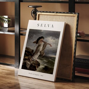 Sappho Poster, Antique Seascape Painting, Moody Wall Art, Greek Woman ...