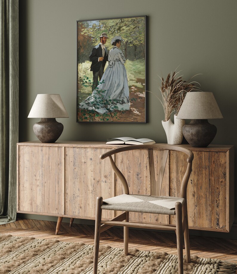 Claude Monet Couple Painting, Romantic Garden Art Printable Poster ...