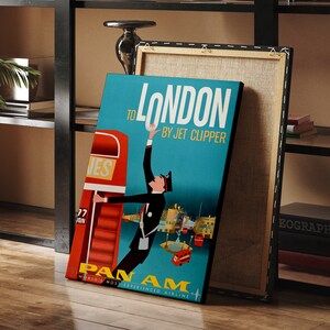 Vintage London Poster, London Bus Art Print, Travel Decor, Cityscape ...