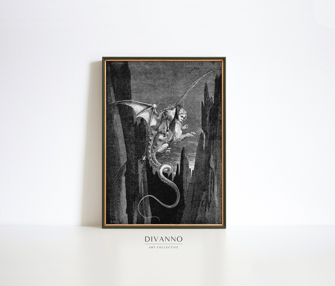 Antique Hell Print, Dore Poster, Halloween Home Decor, Dark Academia ...