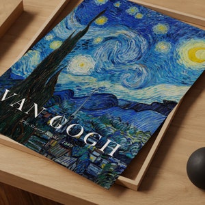 Starry Night Van Gogh Print, Night Sky Stars Poster, Blue Landscape ...
