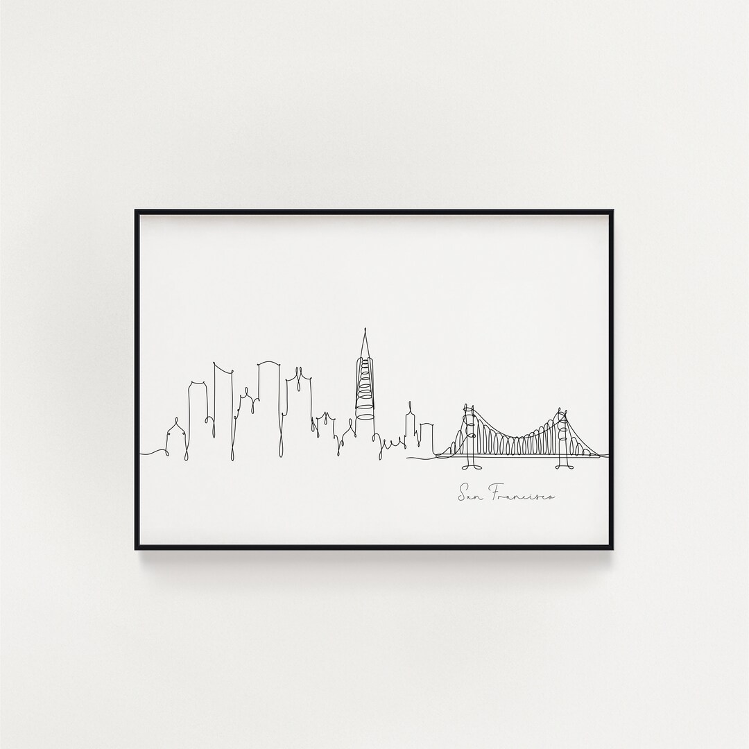 San Francisco Skyline Print, Line Art, San Francisco Poster, Minimalist ...