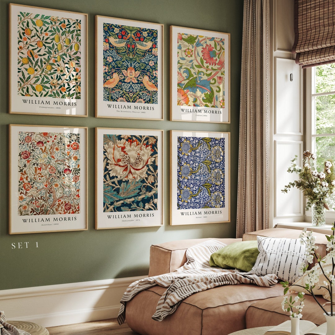 Set of 6 William Morris Prints, Art Nouveau Decor, Botanical Print ...