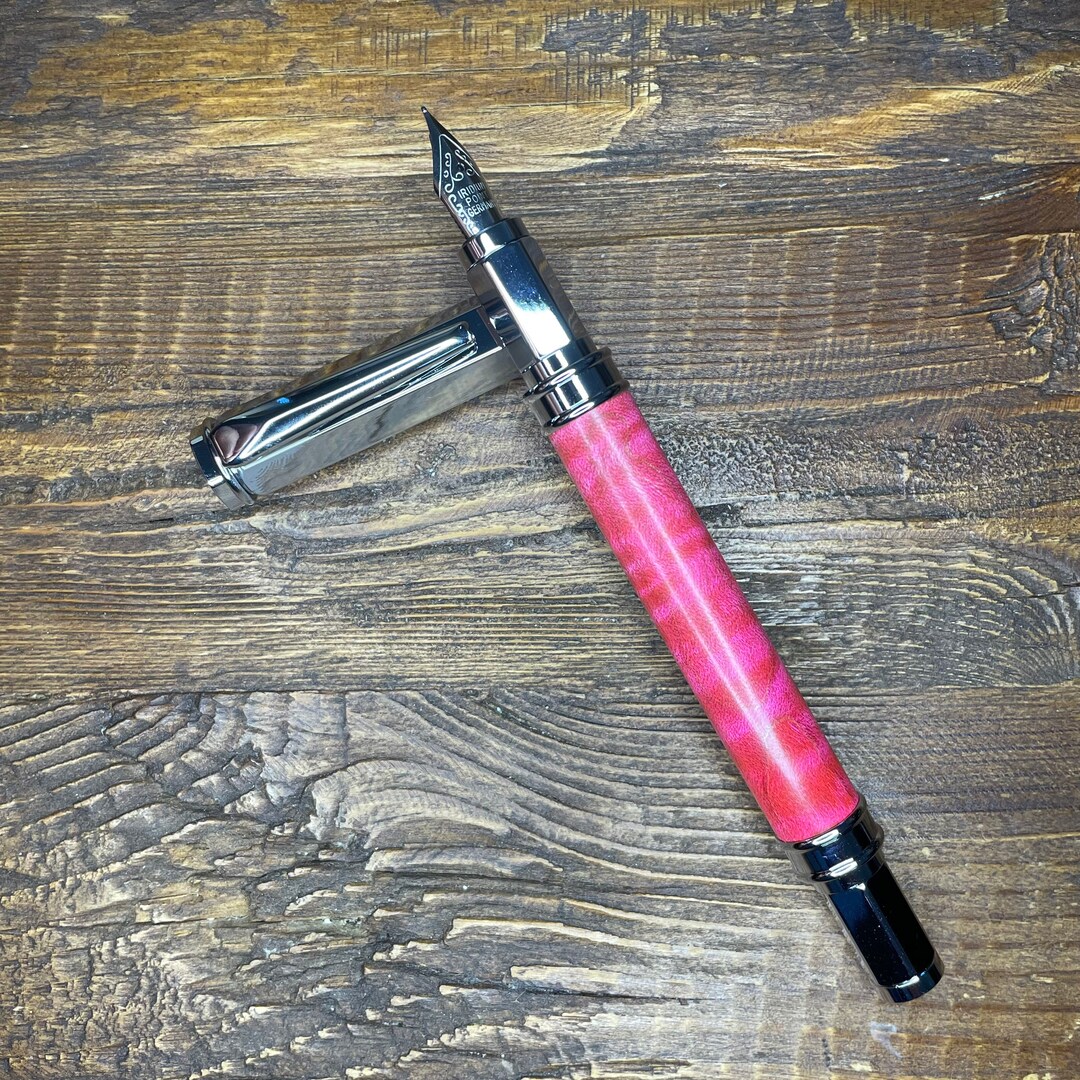 Hand Turned Pink Tamarind Fountain Pen - Etsy