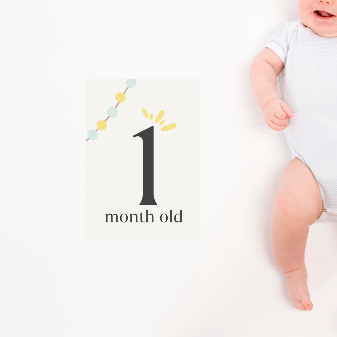 Baby Milestone Card Template Pack - Printable Milestone Cards for Baby ...