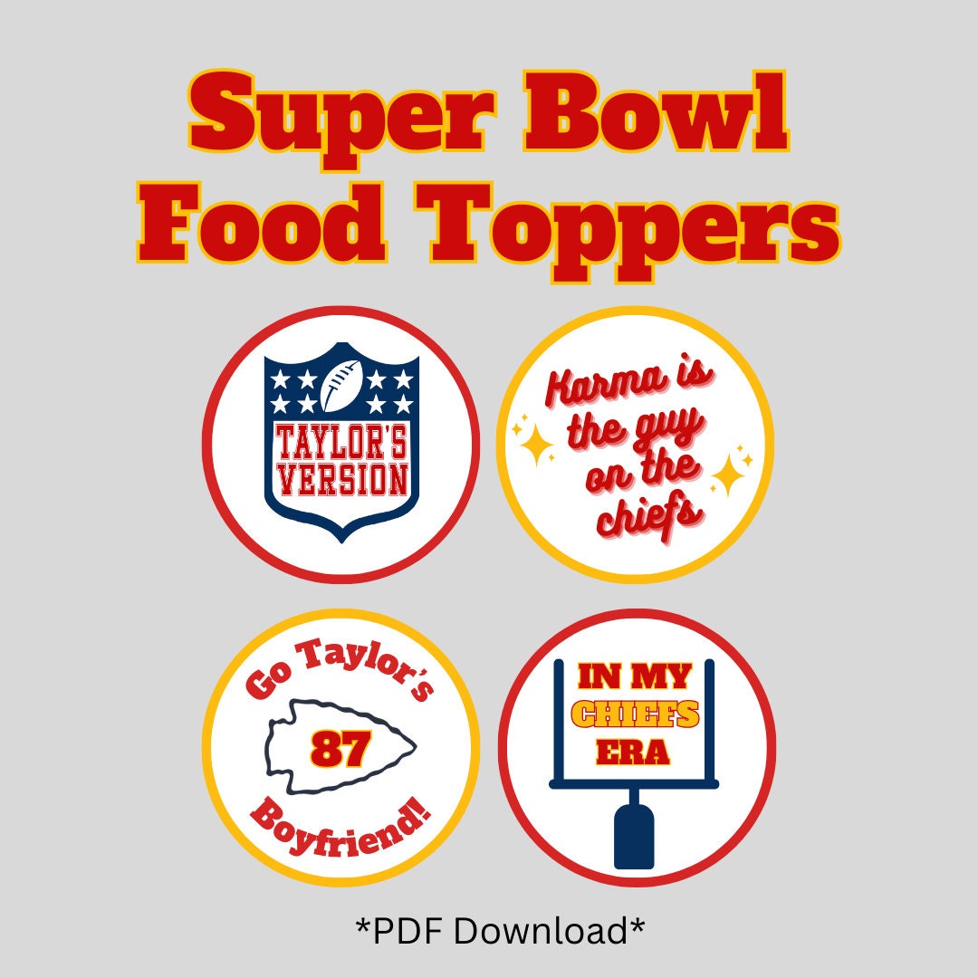 PDF Download 2025 Taylor Swift Superbowl Party - Cupcake Toppers - Food ...