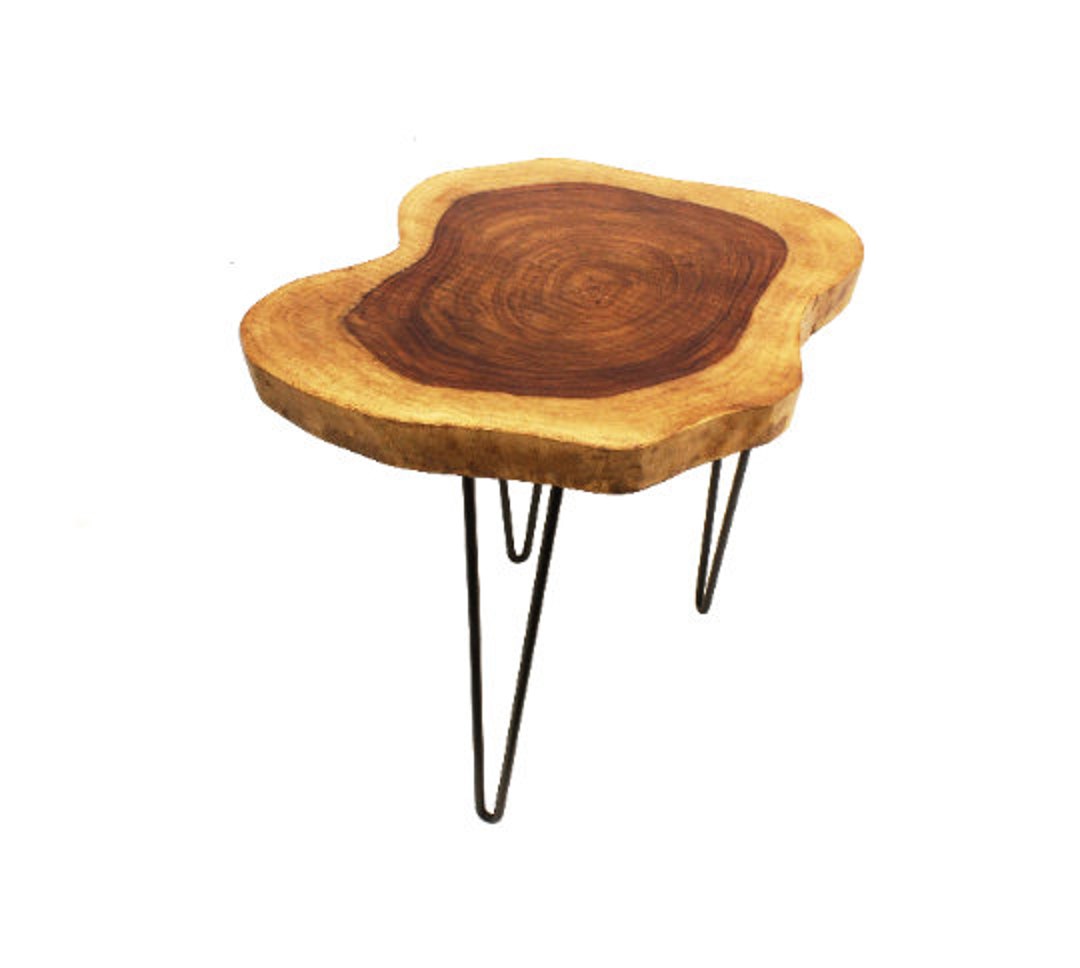 Live Edge Side Table / Stool Made With Hand Selected Organic Brown ...
