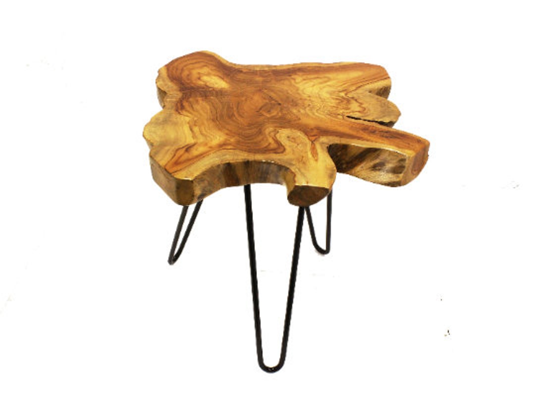 Live Edge Side Table Hand Made With Selected Organic Brazilian Teak ...