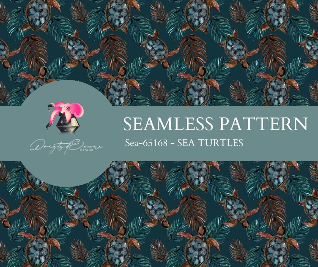 SEA TURTLE Textile Pattern Sea Turtle Sea Turtle Tropical Ocean Vintage ...