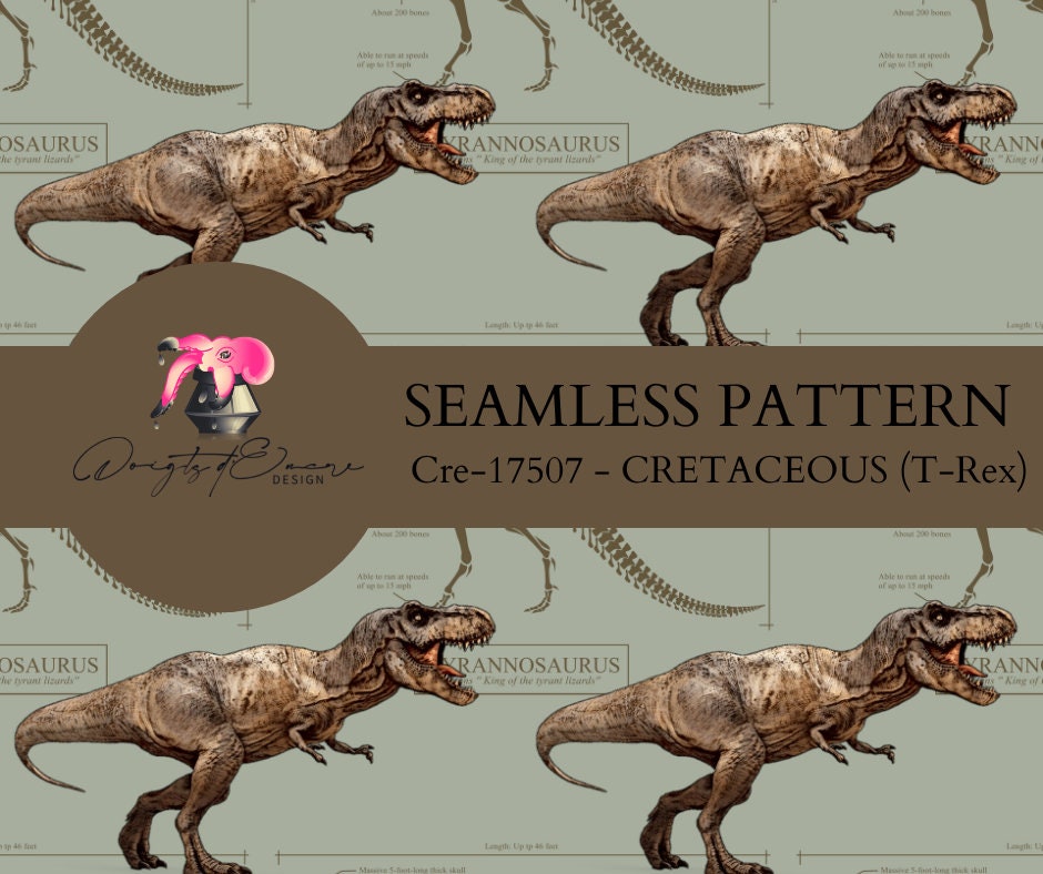 CRETACEOUS T-REX T-rex Jurassic Blueprint Fossil Skeleton Dinosaur ...