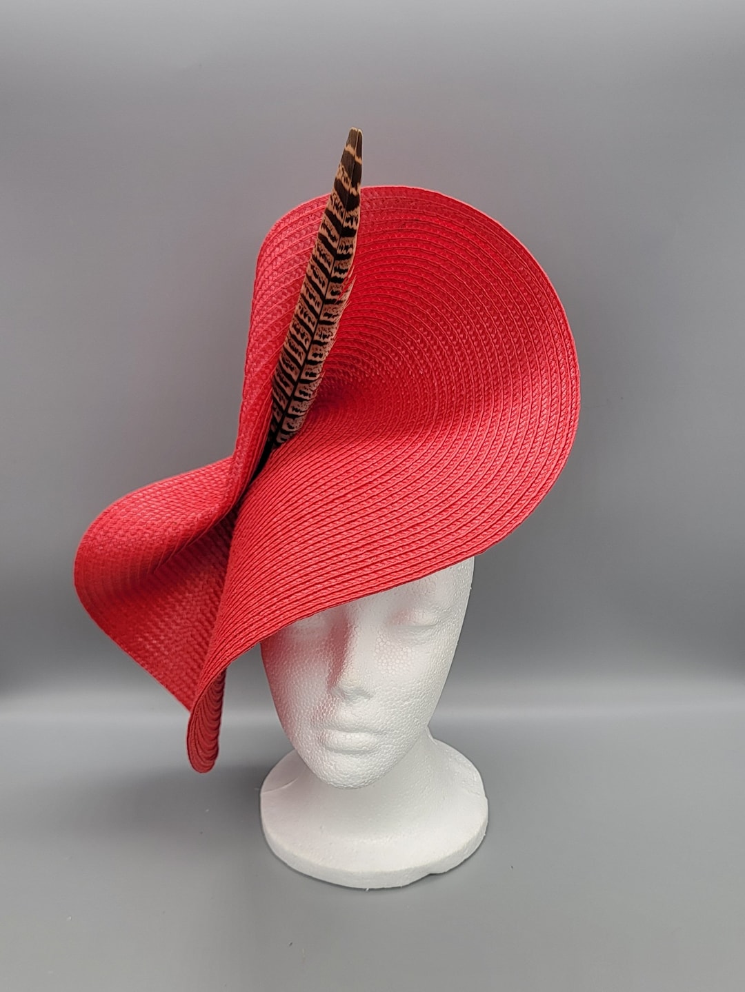 Red Derby Hat Fascinator,church, Formal, Mothers Day, Easter, Royal ...