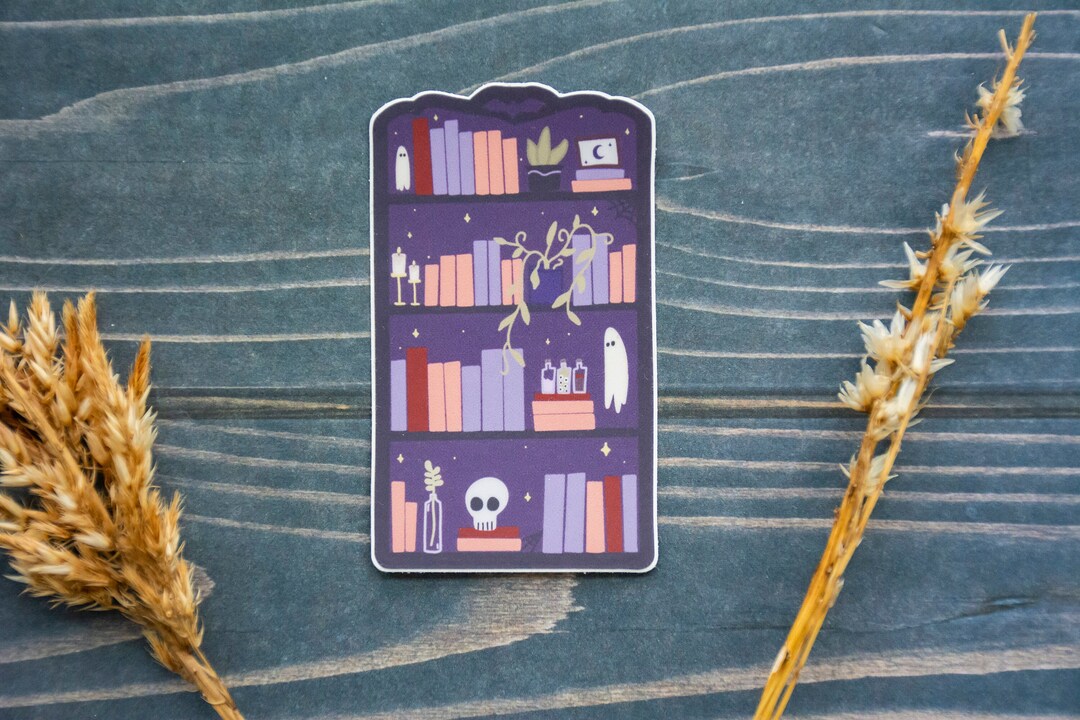 Spooky Bookshelf Sticker Book Shelf Decal Halloween Sticker Water ...