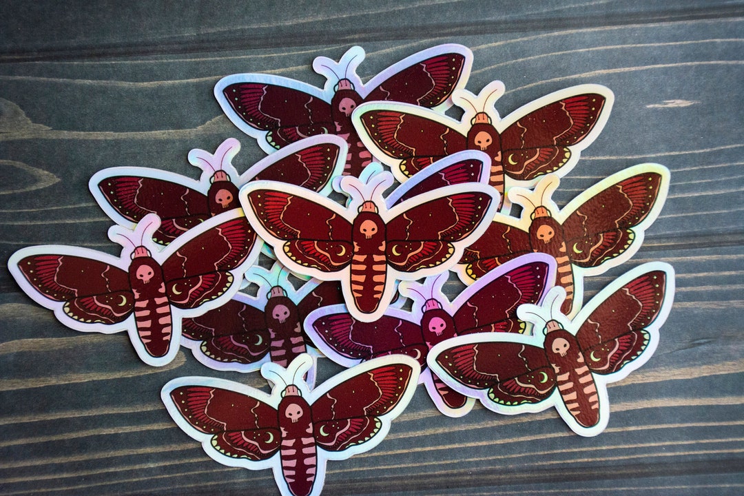 Death Moth Sticker Holographic Death's Head Moth Decal Celestial Goth ...