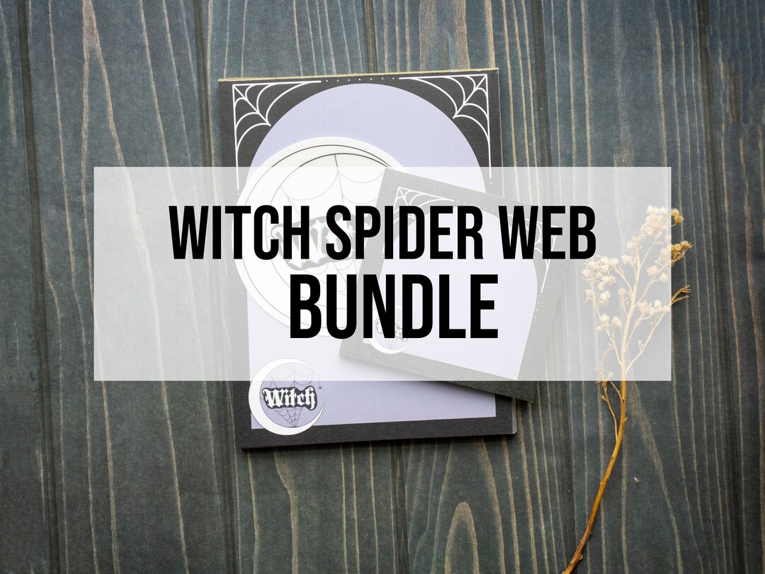 BUNDLE** Witch Goth Notepad With Spiderwebs and Moon Spooky Statonery Halloween Memo Pad Witchy ...