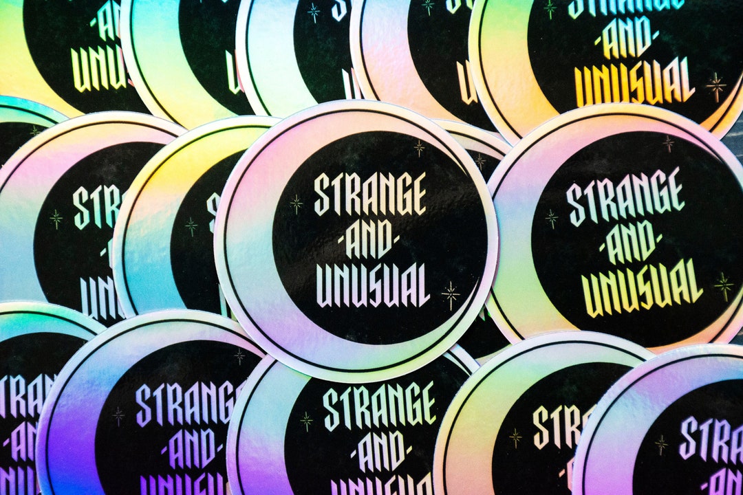 Strange and Unusual Holographic Sticker: Crescent Moon Vinyl Decal - Etsy
