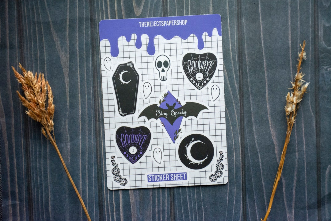 Goth Sticker Sheet Witchy Stickers for Planners Spooky Planner ...