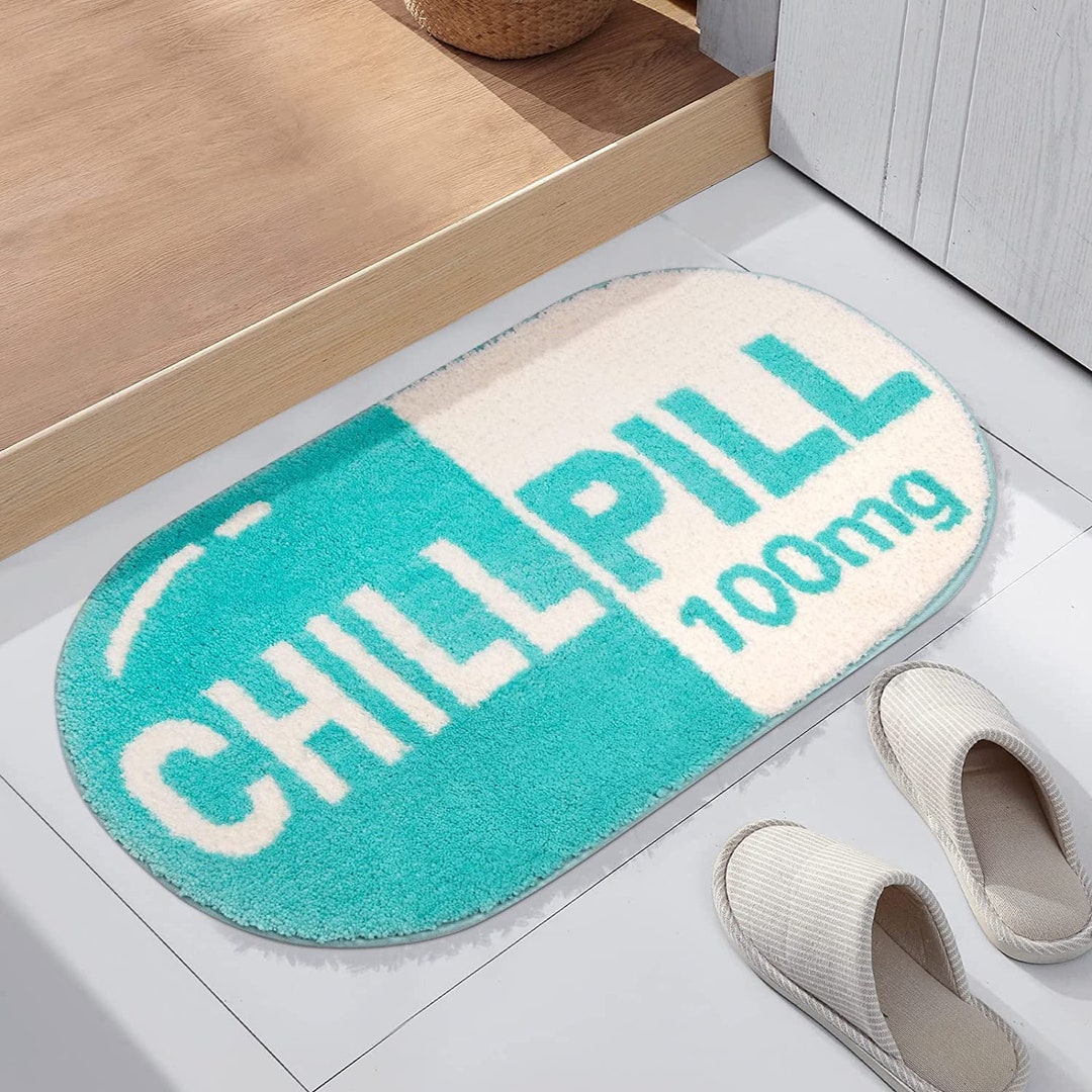 Ultra Soft Tufted Chill Pill Rug Cute Bathroom Mat Blue Rug - Etsy