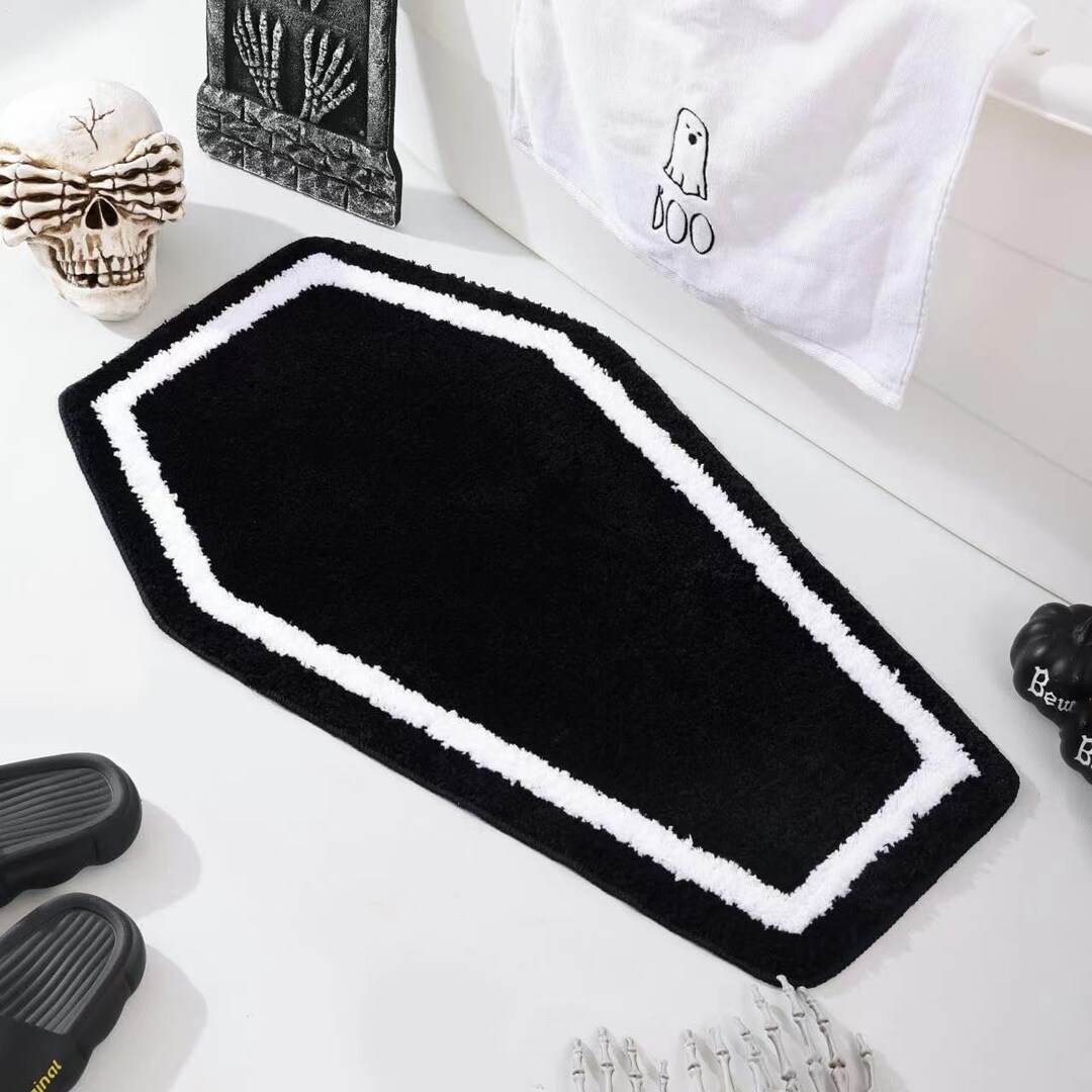 Gothic Rug Black Coffin-shaped Rug Spooky Vampire Rug - Etsy
