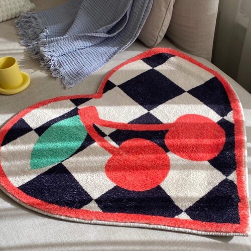 Cute Cherry Rug 24in X 20in Washable Kitchen Mat Living - Etsy